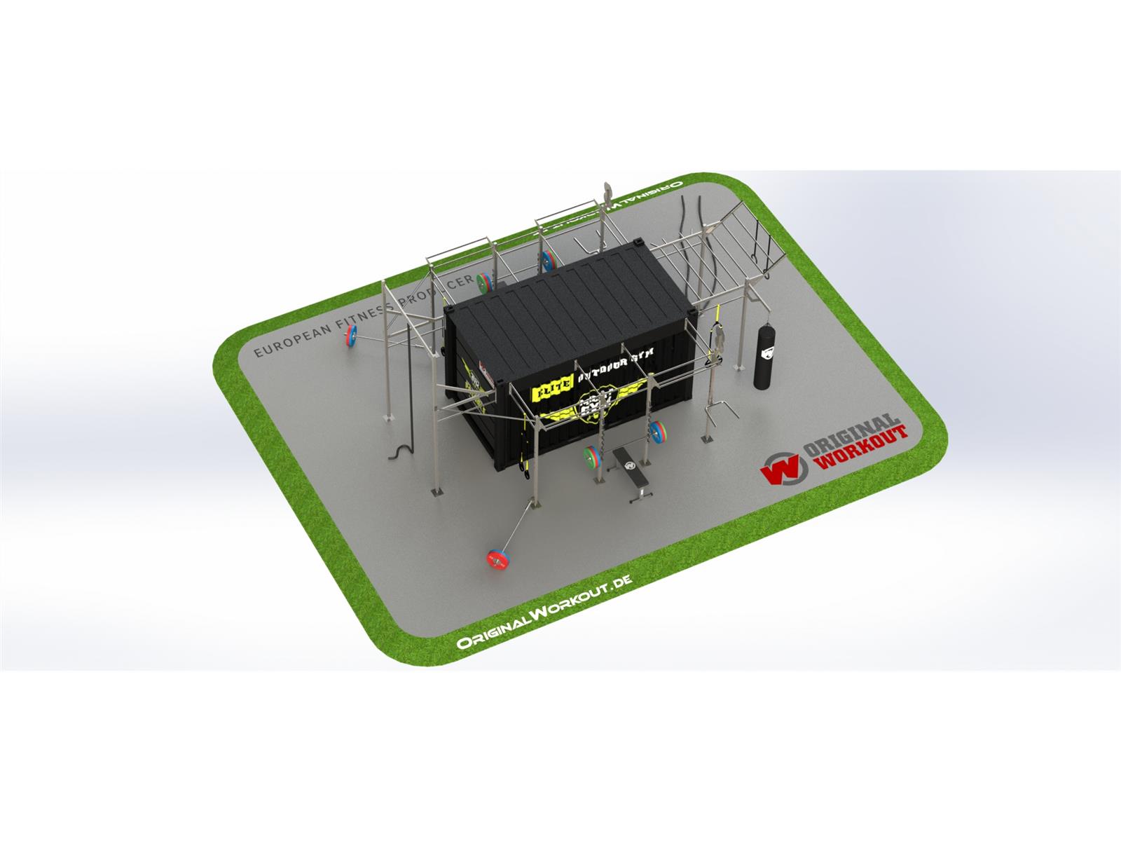 15" MilFit Mobile Fitness Container - Sonderanfertigung - Edelstahl Fu ...